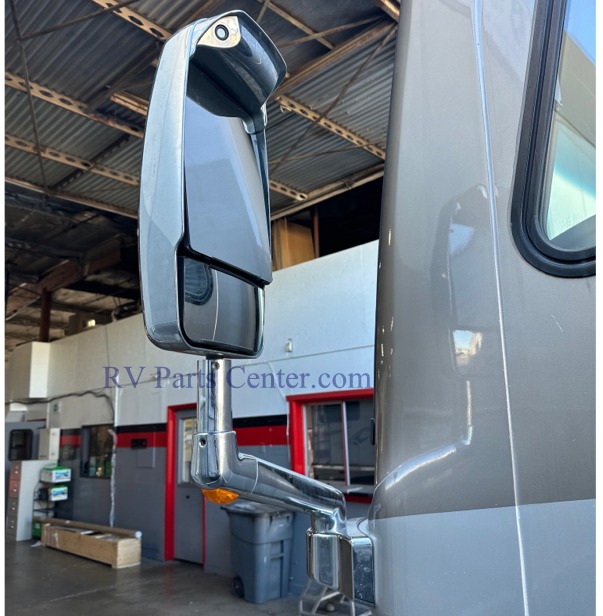 RV Motorhome Mirror, Driver Side, Chrome, 17 inch Arm, W/Turn Signal ...